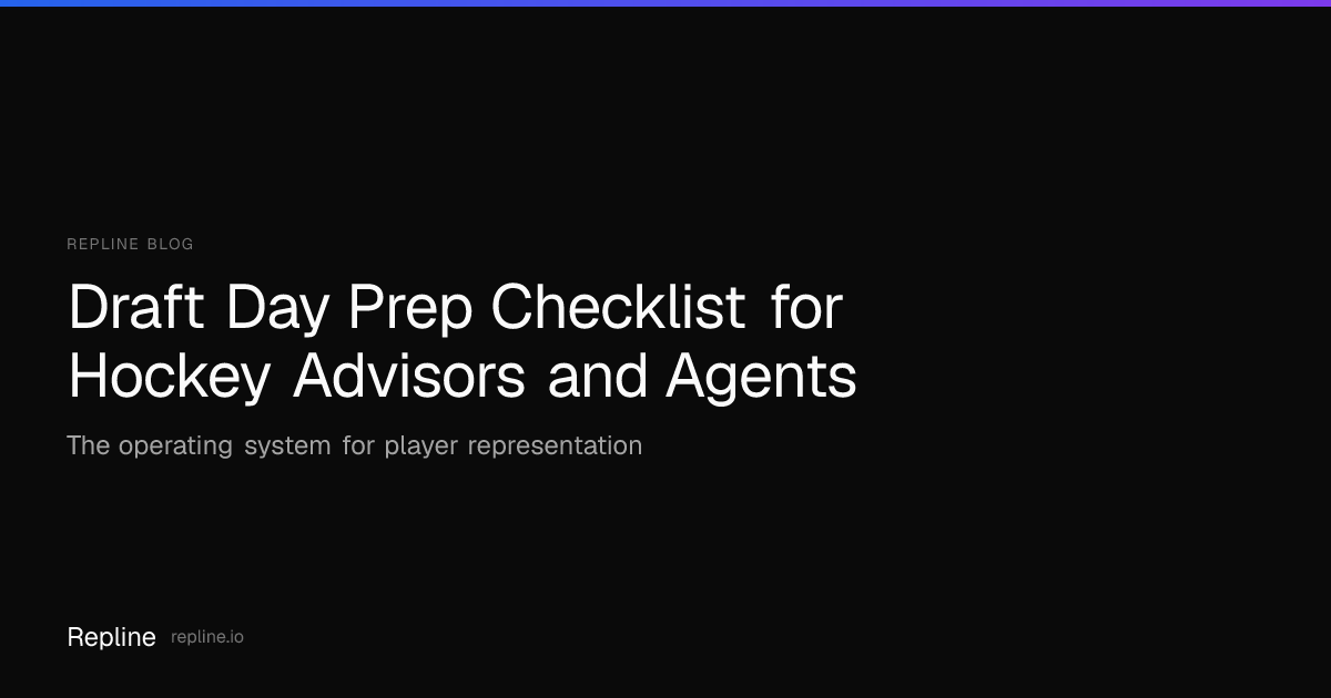 Draft Day Prep Checklist for Hockey Advisors and Agents